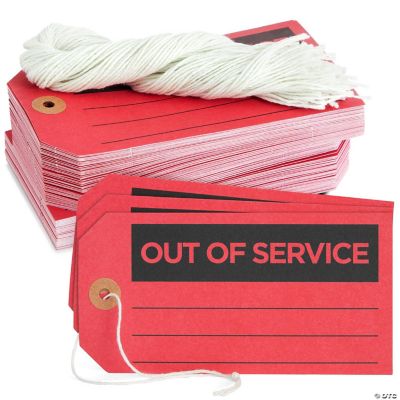 100 Pack Red Out of Service Tags with String, Bulk Set Maintenance ...