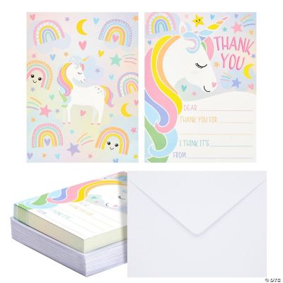 36 Pack Unicorn Fill in the Blank Thank You Cards with Envelopes for ...