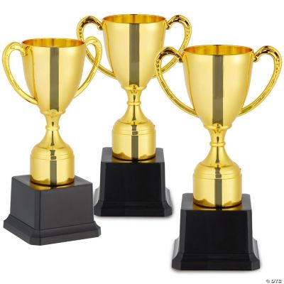 3 Pack 7 Inch Gold Plastic Trophies for Kids, Award Trophy Cup Set for ...