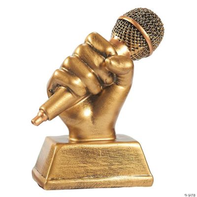 Golden Microphone Trophy - Small Resin Singing Award Trophy for Karaoke ...