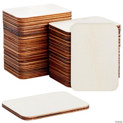 36 Pack Unfinished Wood Rectangles for Crafts, 2.5 x 3.5 Wooden Cutouts ...