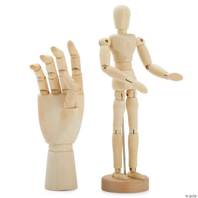 7" Wooden Hand Model and 8" Posable Wooden Mannequin Figure for Drawing ...