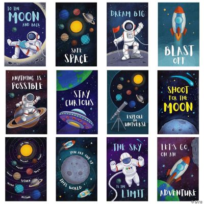 12 Pack Outer Space Wall Posters with Inspirational Quotes for ...