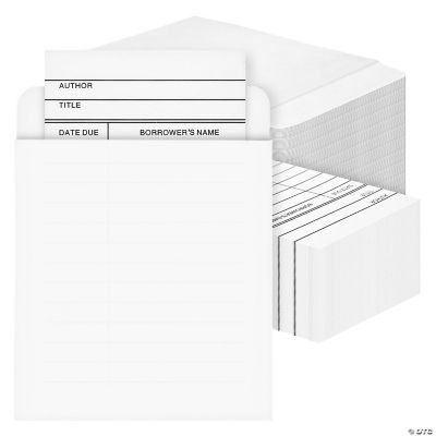 200 Piece Set of 100 Self Adhesive Library Card Pockets and 100 Due ...