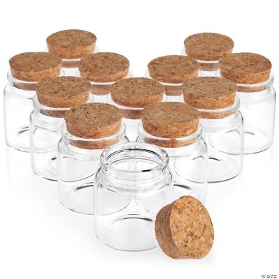 12 Pack Small Glass Jars with Cork Lids, 50ml Mini Bottles for DIY ...