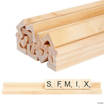 12 Pack Wooden Racks for Scrabble Tiles, Replacement Wooden Letter Tray ...