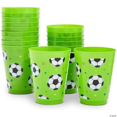 16 Packs Soccer Ball Themed Reusable Plastic Cups for Kids Birthday ...