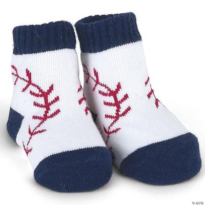Baby Lil' Slugger Newborn Boy's Baseball Socks, Ages 0-6 months.