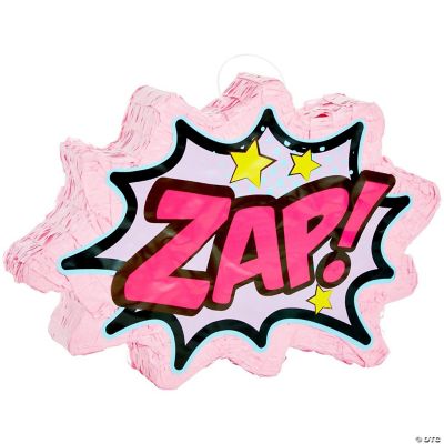 Pink Comic Book Zap Pinata for Girls, Superhero-Themed Party Supplies ...