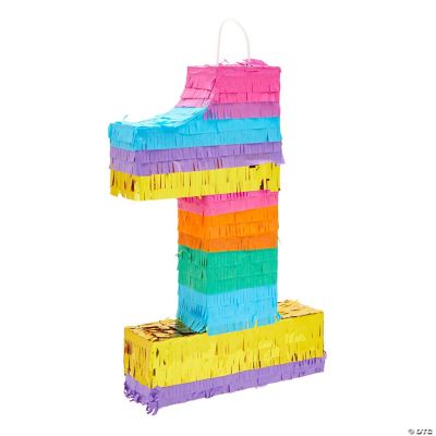Rainbow Number 1 Pinata for 1st Birthday Party Supplies, Fiesta, Cinco ...