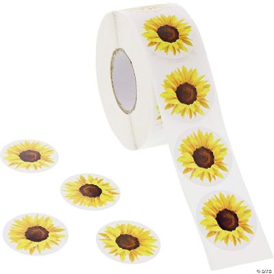 1000 Pieces Yellow Sunflower Sticker Roll, DIY Crafts, Envelope Seals ...