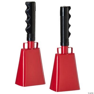2 Pack Large Red Metal Cowbells for Football Games, 9 in Hand ...