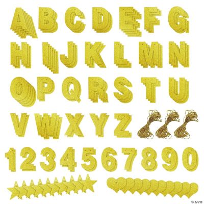 126 Pack Gold Glitter Letters, Custom Banner Kit with Letters A-Z ...