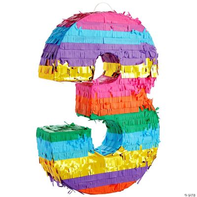 Small Number 3 Rainbow Pinata for Kids 3rd Birthday Party Decorations ...