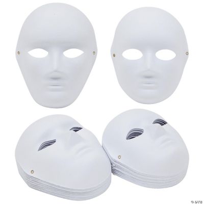 24 Pack Paper Mache Masks for Decorating, DIY Masquerade Mask, White, 2 ...
