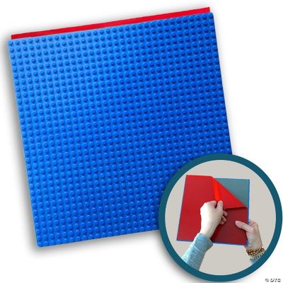 10”x10” Blue Peel-and-Stick Toy Building Blocks Stackable Baseplates ...