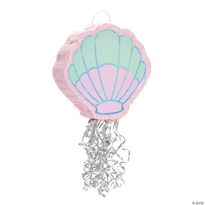 Small Seashell Pull String Pinata for Mermaid Birthday Party Supplies ...