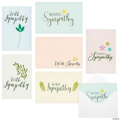 48 Pack Bulk Sympathy Cards with Envelopes Set, 6 Foliage Designs with ...
