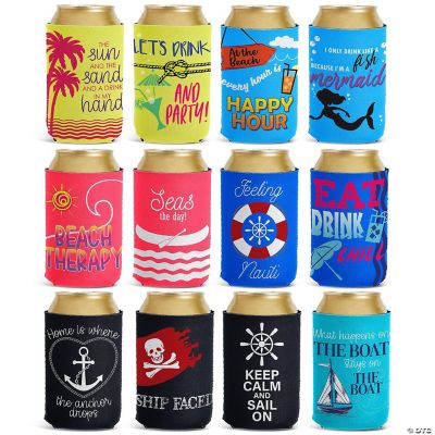 12-Pack Neoprene Can Cooler Sleeves for Soda, Beer, Beverages, Cooler ...