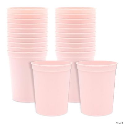 24 Pack 16oz Pink Plastic Cups for Birthday, Graduations, Baby Showers ...