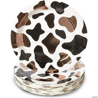 48 Pack Cow Print Paper Plates for Barnyard Birthday Party Supplies ...