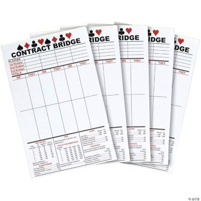 250 Sheets Contract Bridge Score Pads with Trick Values and Tallies ...