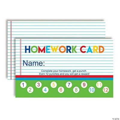 AmandaCreation Homework Reward Punch Cards for Kids 10pc. | Oriental ...