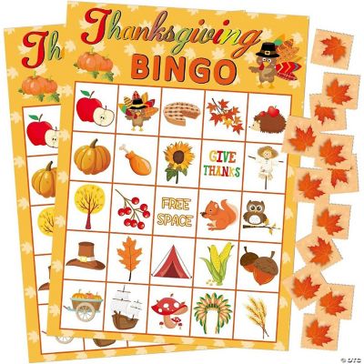 Fancy Land 24 Players Thanksgiving Bingo Game