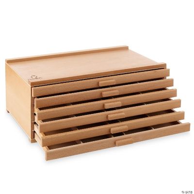 7 Elements Artist Wooden 6-Drawer Storage Box for Art Pastels, Pencils ...