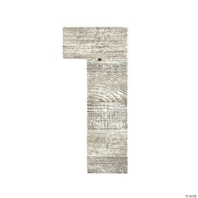 Rustic Large 16 in. White Decorative Monogram Wood Number One ...