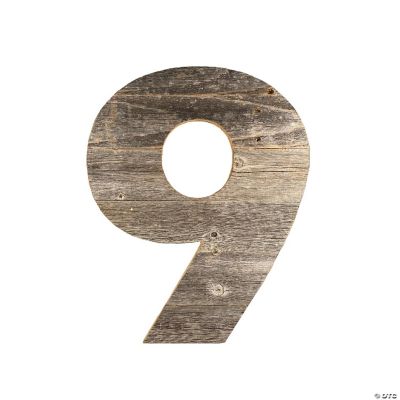 Rustic Large 16 in. Weathered Gray Decorative Monogram Wood Number Nine ...