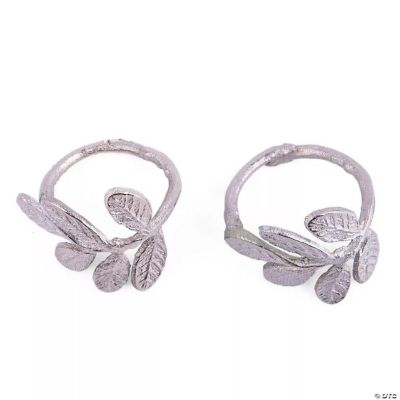 SET OF 2 Silver Leaf Napkin Rings, Luxury Napkin Rings, Aluminum ...