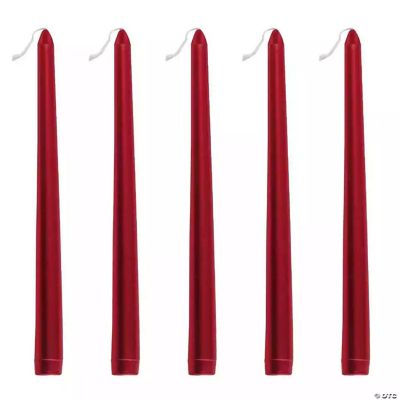 10" tall Metallic Red Premium Taper Candles Wedding Centerpiece Decorations