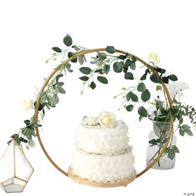 Gold 20 in Geometric Round Wood Metal Arch CAKE STANDS Party Decorations