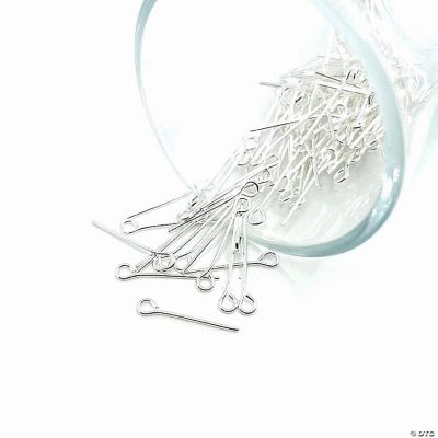 100 Pcs 18 mm Silver Eye Pins | Oriental Trading