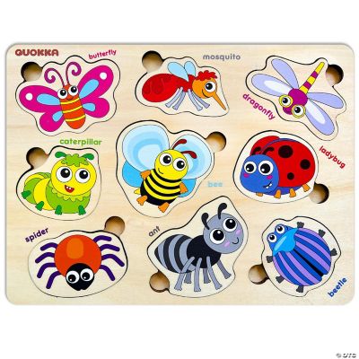 QUOKKA 9.8"x7.4" Wooden Puzzles for Toddlers 3-5 - Bugs | Oriental Trading