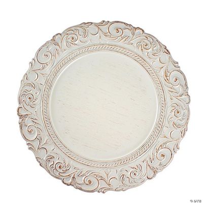 6 pcs 14" Round Baroque Metallic Charger Plates Wedding Party Table ...
