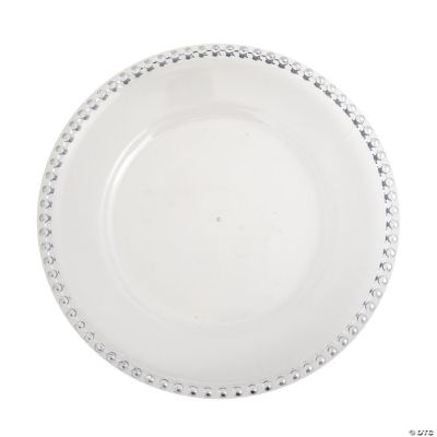6 pcs 12" Round Beaded Rim Charger Plates Wedding Party Table Top ...