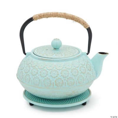 Cast Iron Tea Kettle, Japanese Floral Teapot with Loose Leaf Infuser ...