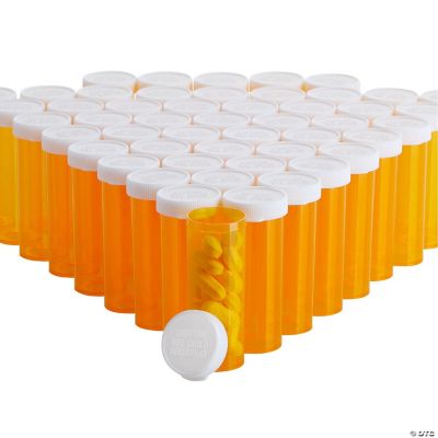 50 Pack Empty Pill Bottles with Caps for Prescription Medication, 6 ...