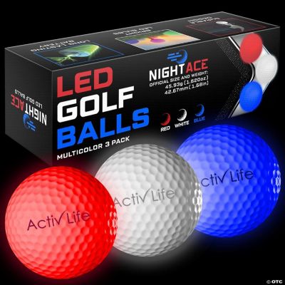 LED Golf Balls (3 Patriotic) Best Glow in the Dark Golfer for Men and ...