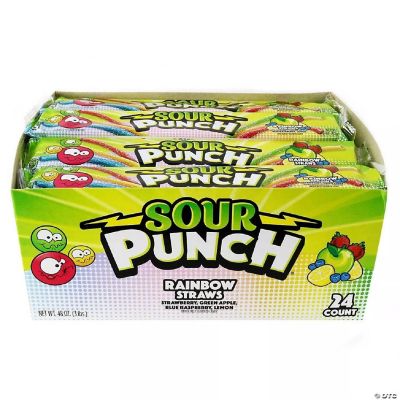 Sour Punch Rainbow Straws, 2 Ounce (24 Count) | Oriental Trading