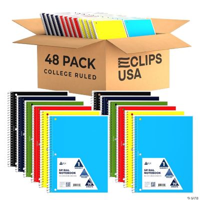 E-Clips USA Apex 1-Subject Spiral Notebook - Assorted Colors, College ...