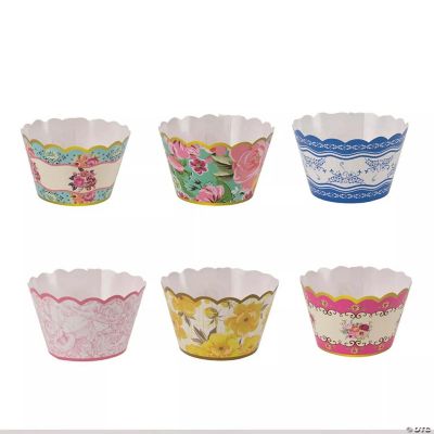 24 Assorted Vintage Mixed Floral Paper Cupcake Wrappers Party Events ...
