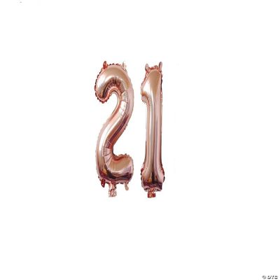 16" Rose Gold 21 Balloons for 21st Birthday & Anniversary Party