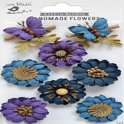 Little Birdie Arcadia Paper Flowers 8/Pkg-Purple Passion