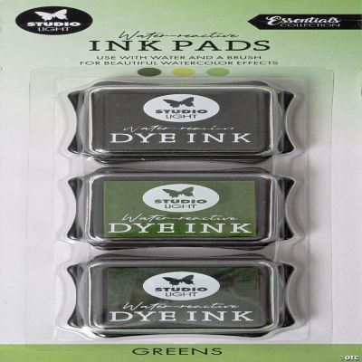 Studio Light Water-Reactive Ink Pads 3/Pkg-Nr. 13, Greens | Oriental ...