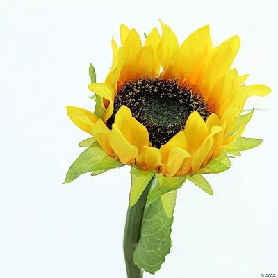 3 Yellow 17-Inch ARTIFICIAL Faux SILK SUNFLOWER Stems Wedding Party ...