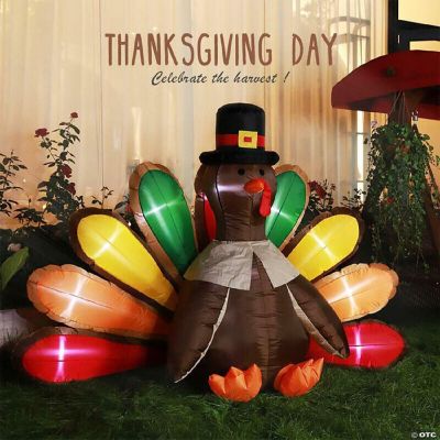 5ft Inflatable LED Lighted Turkey Airblown Thanksgiving Yard Decoration