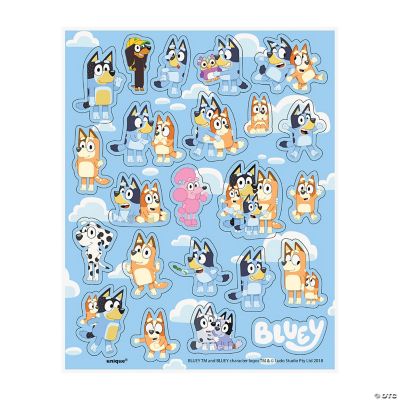 5" x 6 1/4" Bluey & Friends Paper Sticker Sheets - 4 Pc. | Oriental Trading